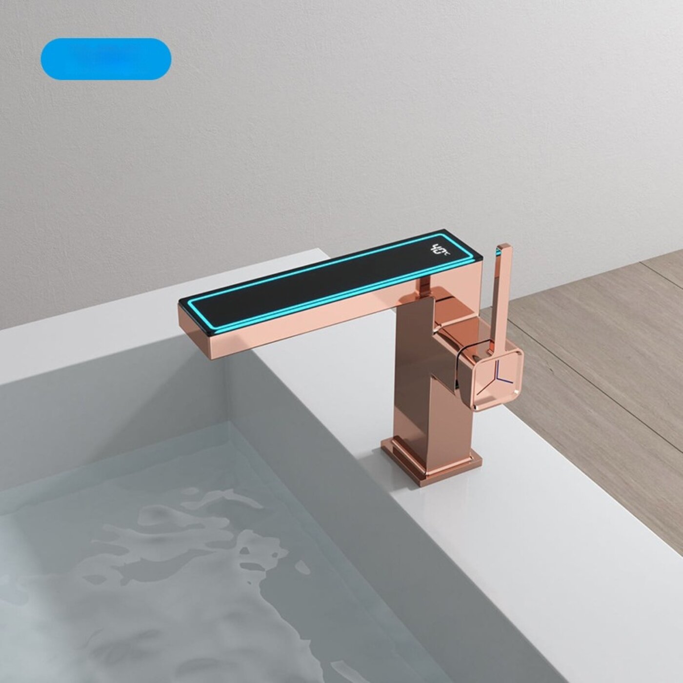 Кран для раковины с цифровым дисплеем Waterfall Смеситель для раковины с холодной и горячей водой в ванной комнате