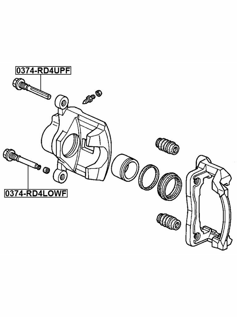 Втулка направляющая суппорта тормозного переднего ACURA, HONDA 0374-RD4UPF FEBEST.