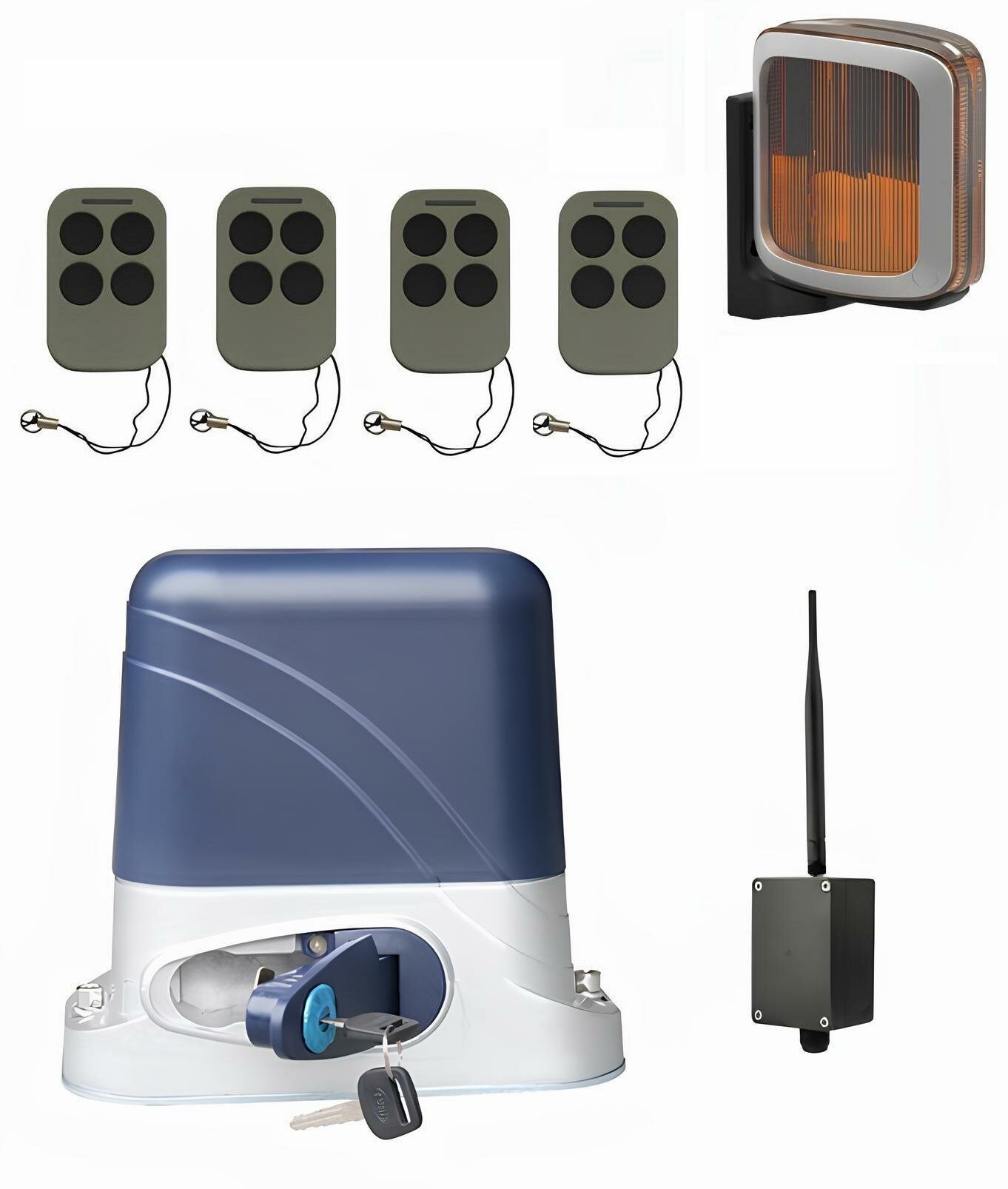 Автоматика для откатных ворот KSL-1300 KIT-L2K-BT-Т4, комплект: привод, 4 пульта, Bluetooth-модуль, лампа