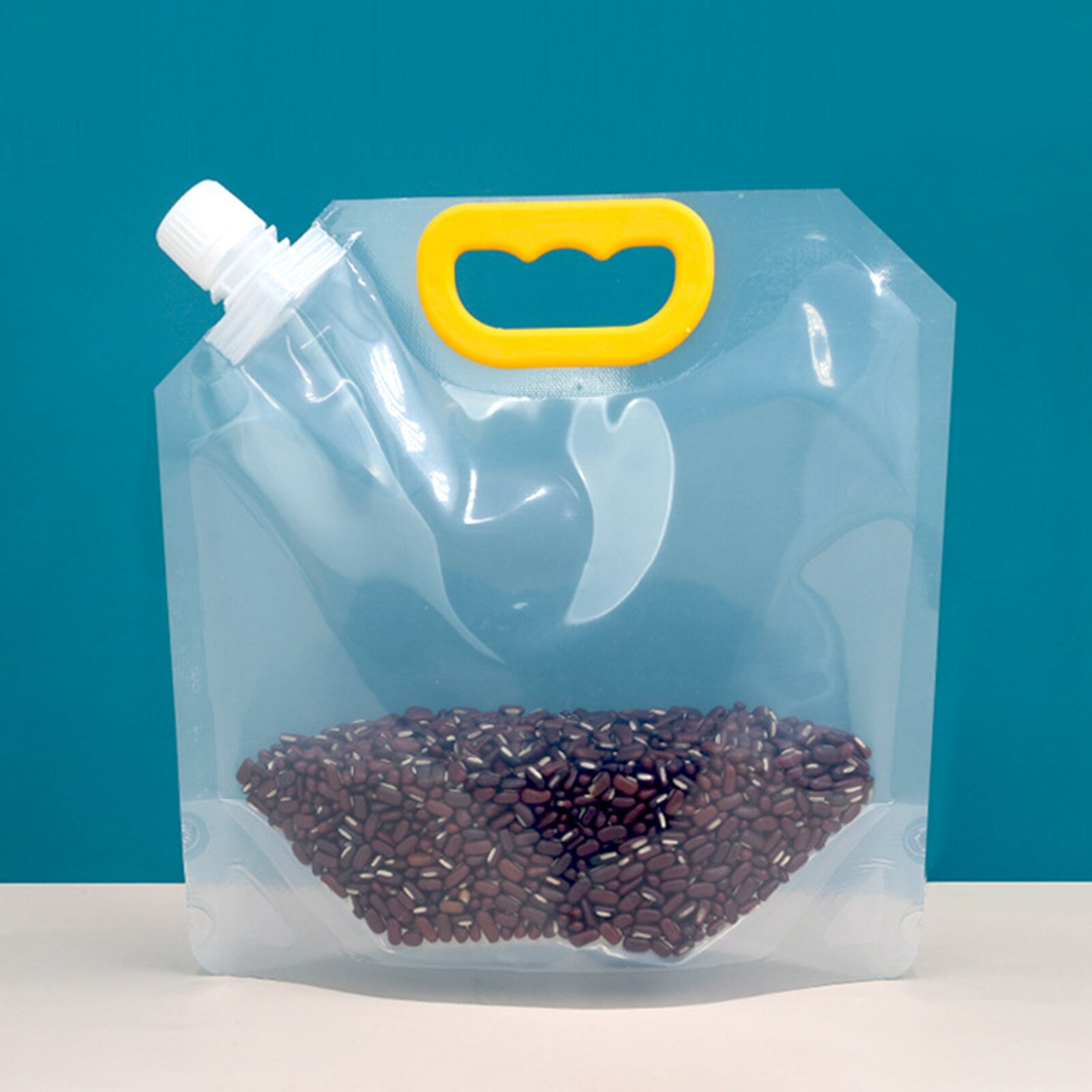 2,5 л Прозрачный мешок для хранения круп, влагостойкий герметичный упаковочный мешок для риса, утолщенный портативный мешок на присоске