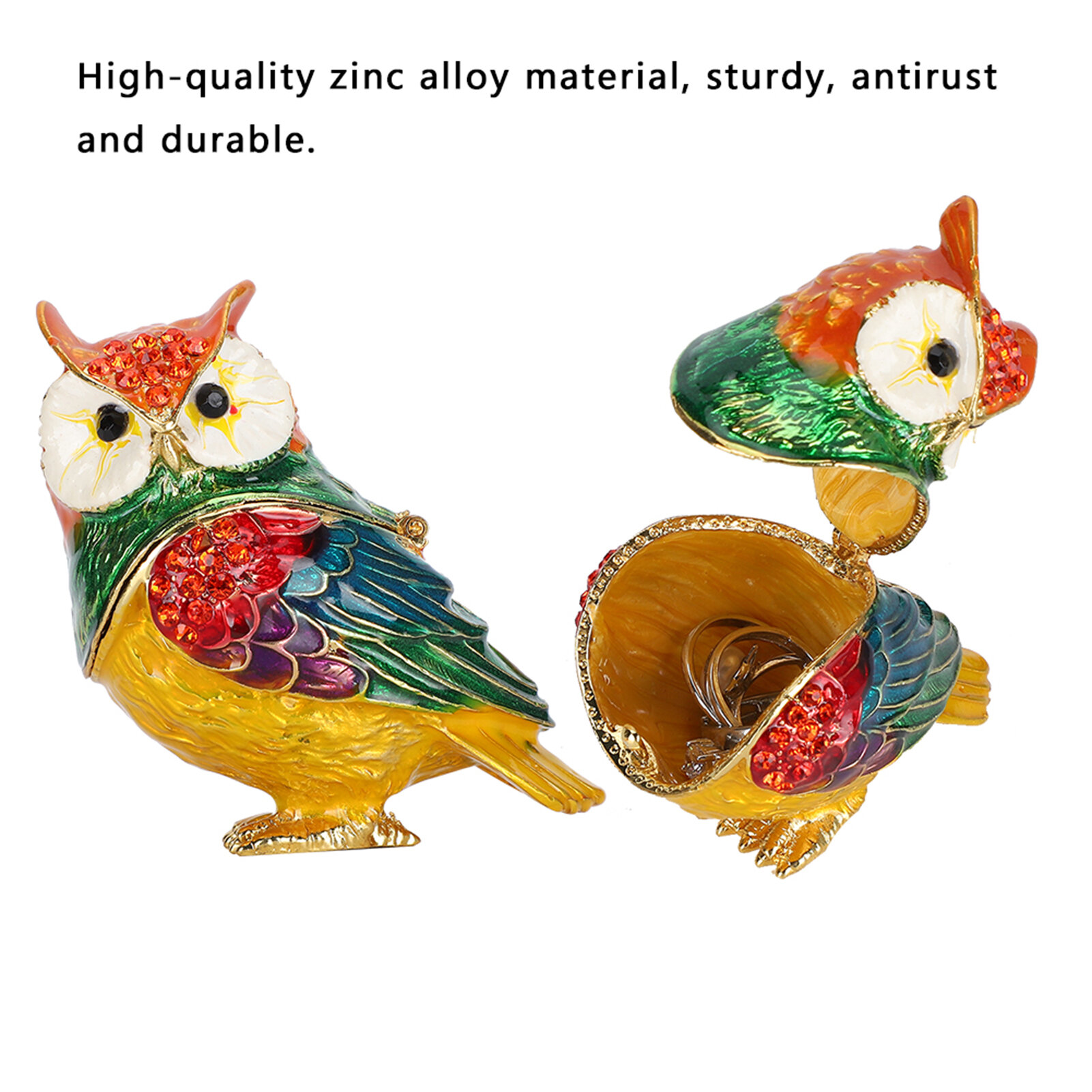 Хрустальная фигурка совы, шкатулка для мелочей, портативный органайзер для ювелирных изделий, домашний декоративный ремесленный уникальный подарок