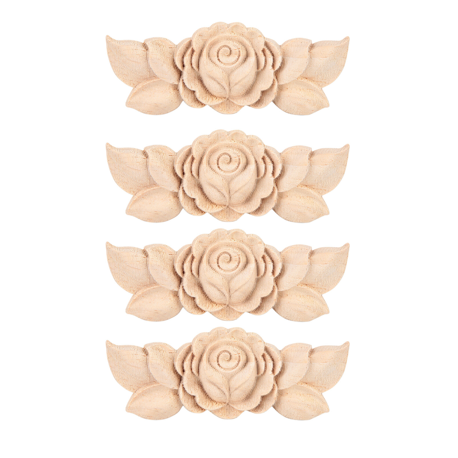 4pcs цветочный резные угловые угловые дверные дверные шкаф винтажный стиль декор (D)