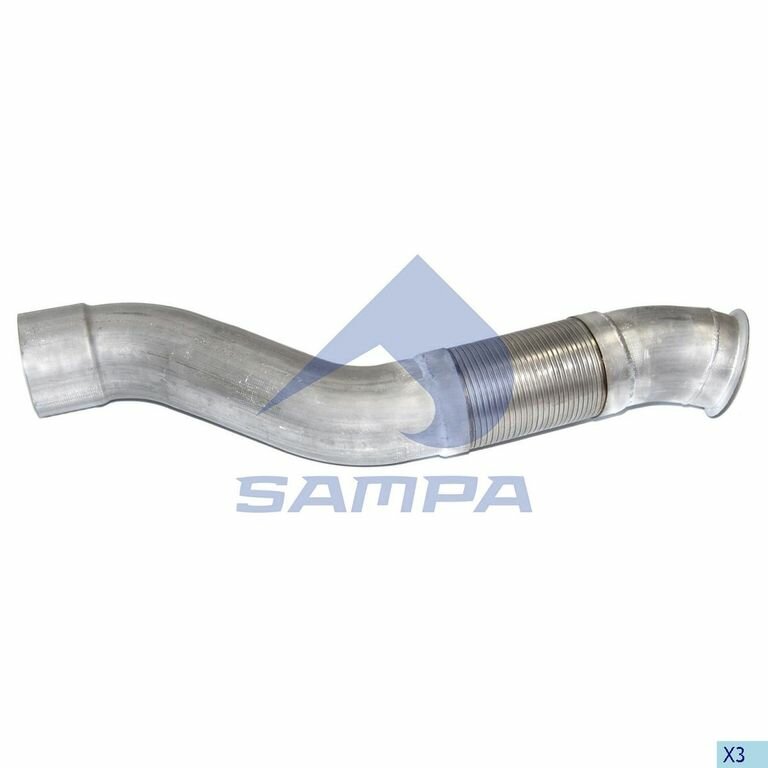 Труба выхлопная глушителя с гофрой для Мерседес арт 100257 SAMPA