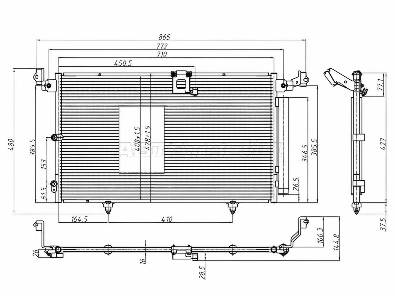 Радиатор кондиционера для Лексус Rx300, Тойота Харриер арт STLX453940 SAT