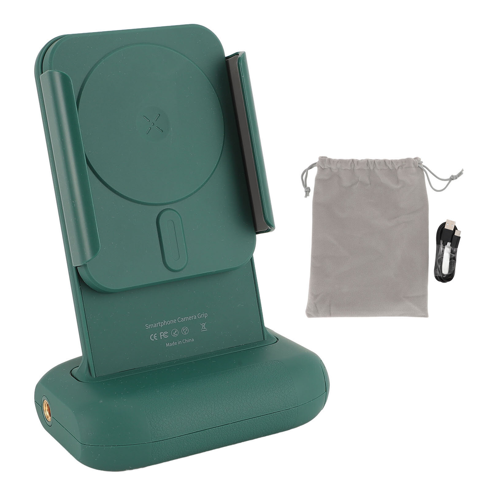 Держатель для камеры телефона с беспроводным Bluetooth-пультом дистанционного управления, поворотным зажимом, затвором для смартфона, видео- и фотосъемкой, расширяемым функционалом, зеленый.