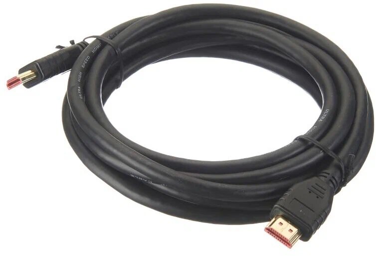 Кабель HDMI - HDMI ( v 1.3 ) GOLD 3 метра. Черный цвет провода.