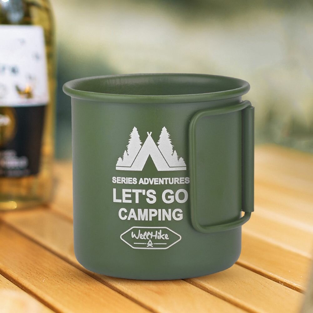 Портативная походная чашка для воды объемом 300 мл со складной ручкой, простая в использовании и хранении