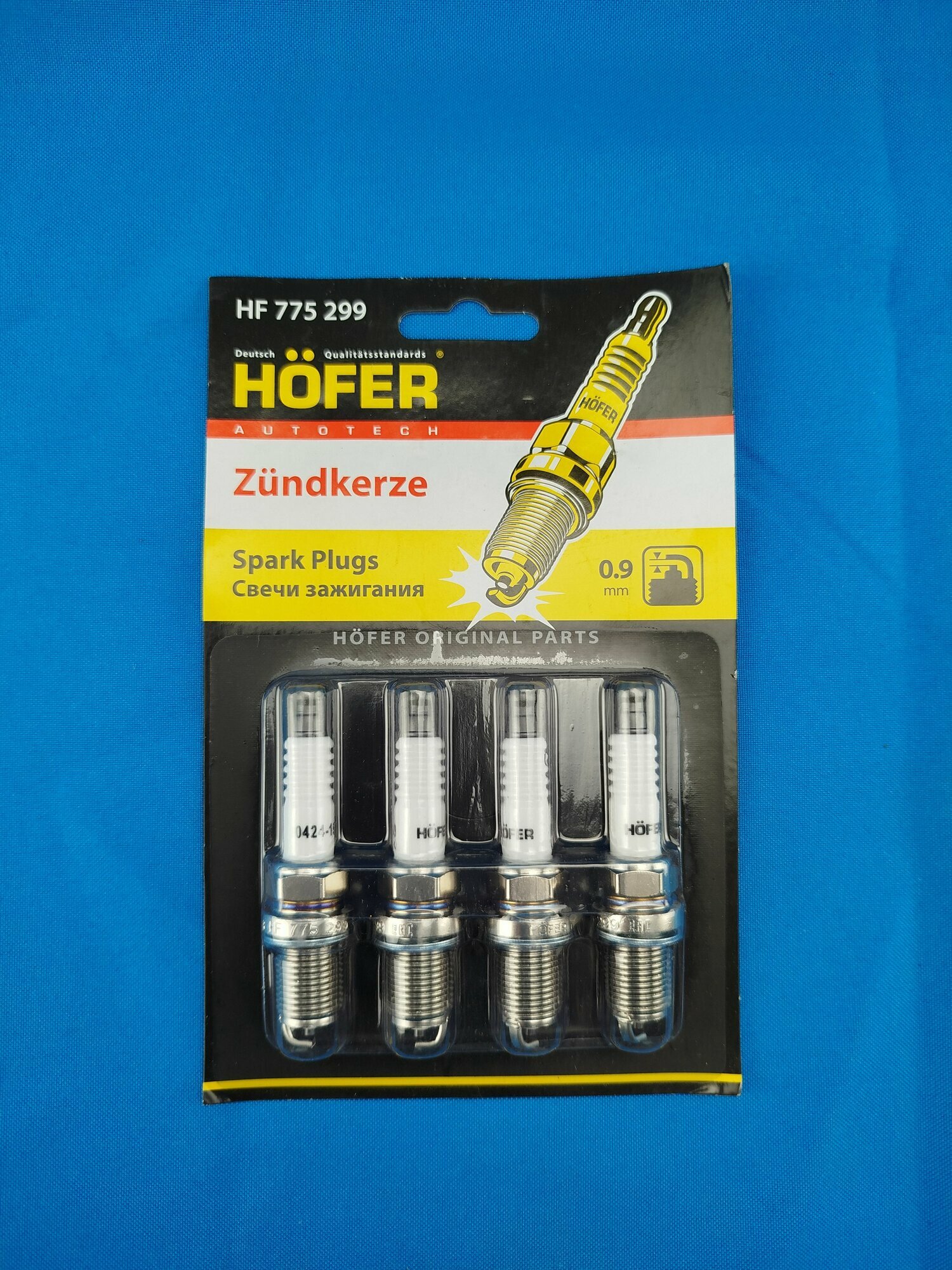 Свечи зажигания "HOFER" для автомобилей Ларгус, Renault Logan, Duster, Sandero (0,9мм)