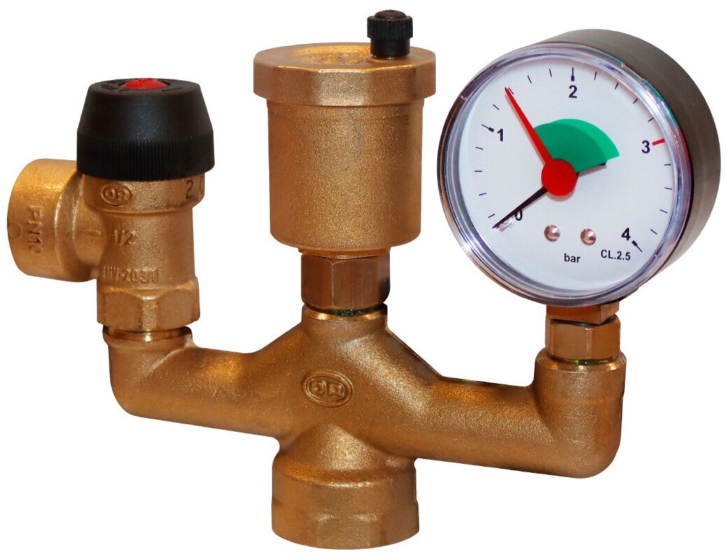 Группа безопасности котла Stout SVS-0040-015025 3/4" до 50 кВт, без теплоизоляции