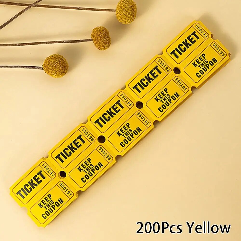 Лотерейные билеты из бумаги, 200 шт. Желтый, 200Pcs Yellow