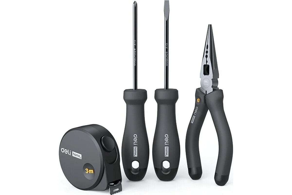 Набор ручного инструмента DELI HT0004, 4 шт, подарочный, пластик