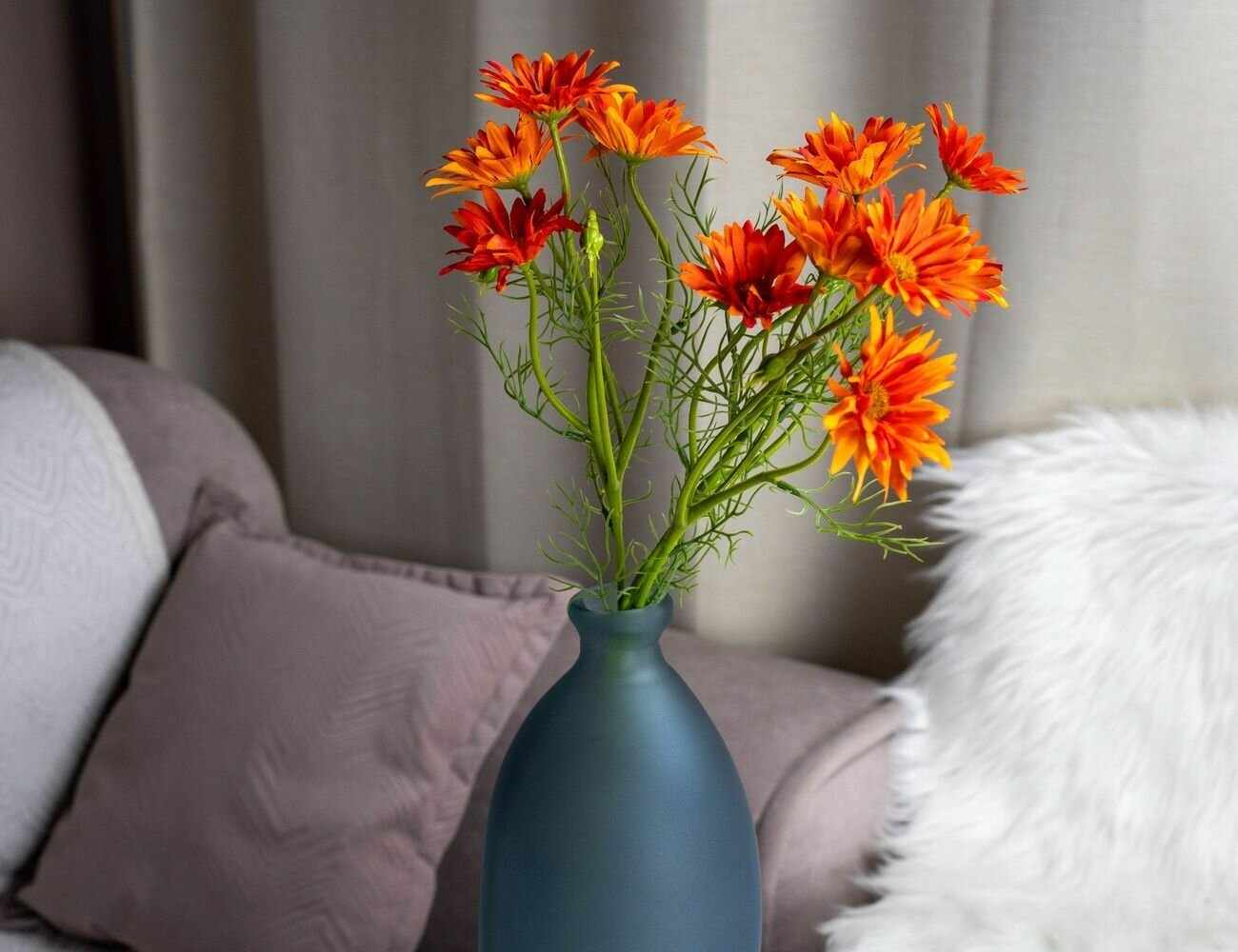 Букет из искусственных цветов рыжие ромашки, пластик, 60 см, 3 шт, Edelman 1150680-набор