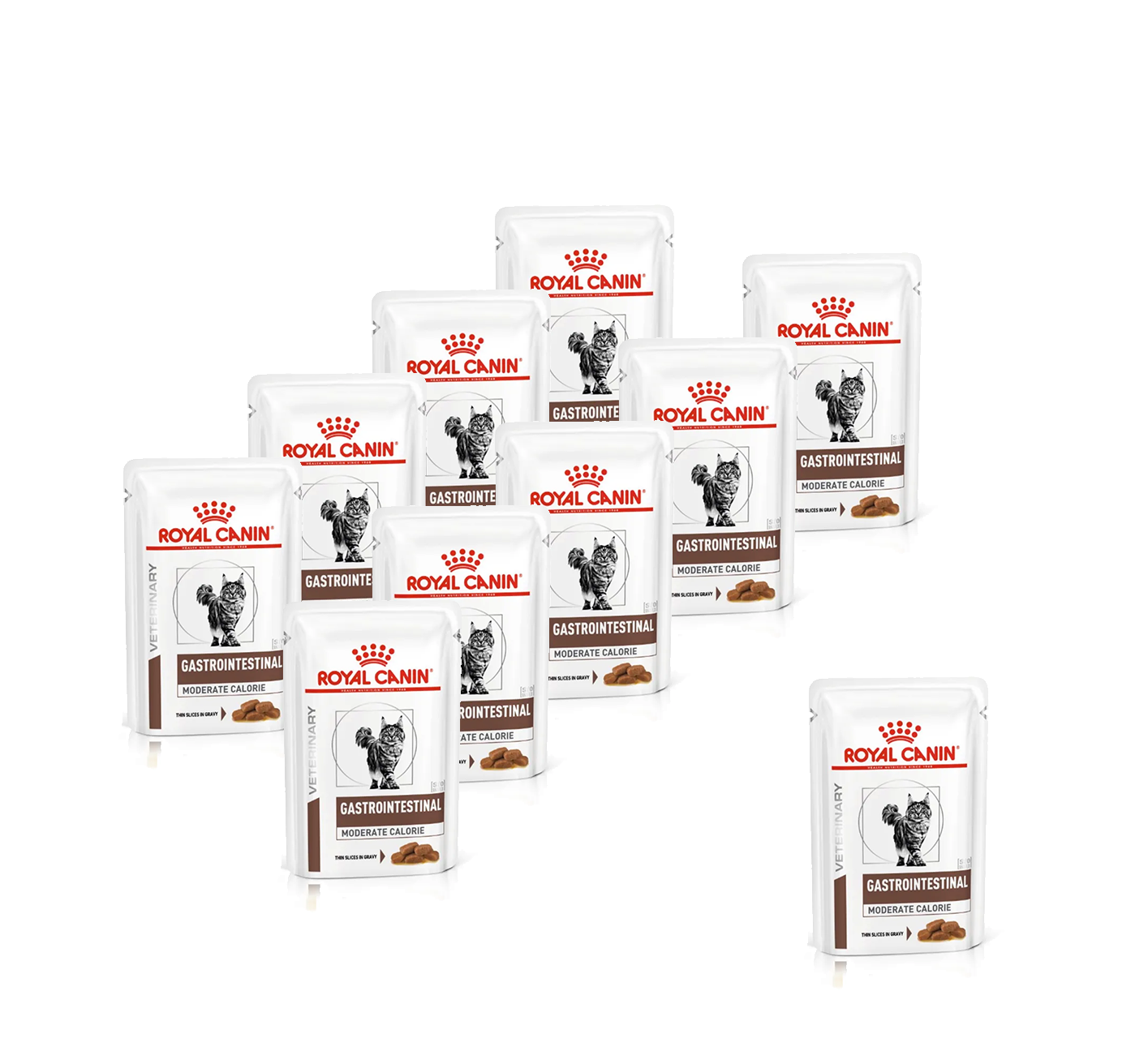 Royal Canin Gastrointestinal Moderate Calorie корм влажный для кошек, склонных к набору веса, при расстройствах пищеварения, в соусе 85 г x 10 шт.