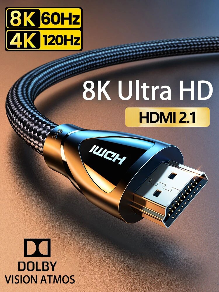 HDMI 2.1 кабель bee sting 8K/60Гц, 0.5m