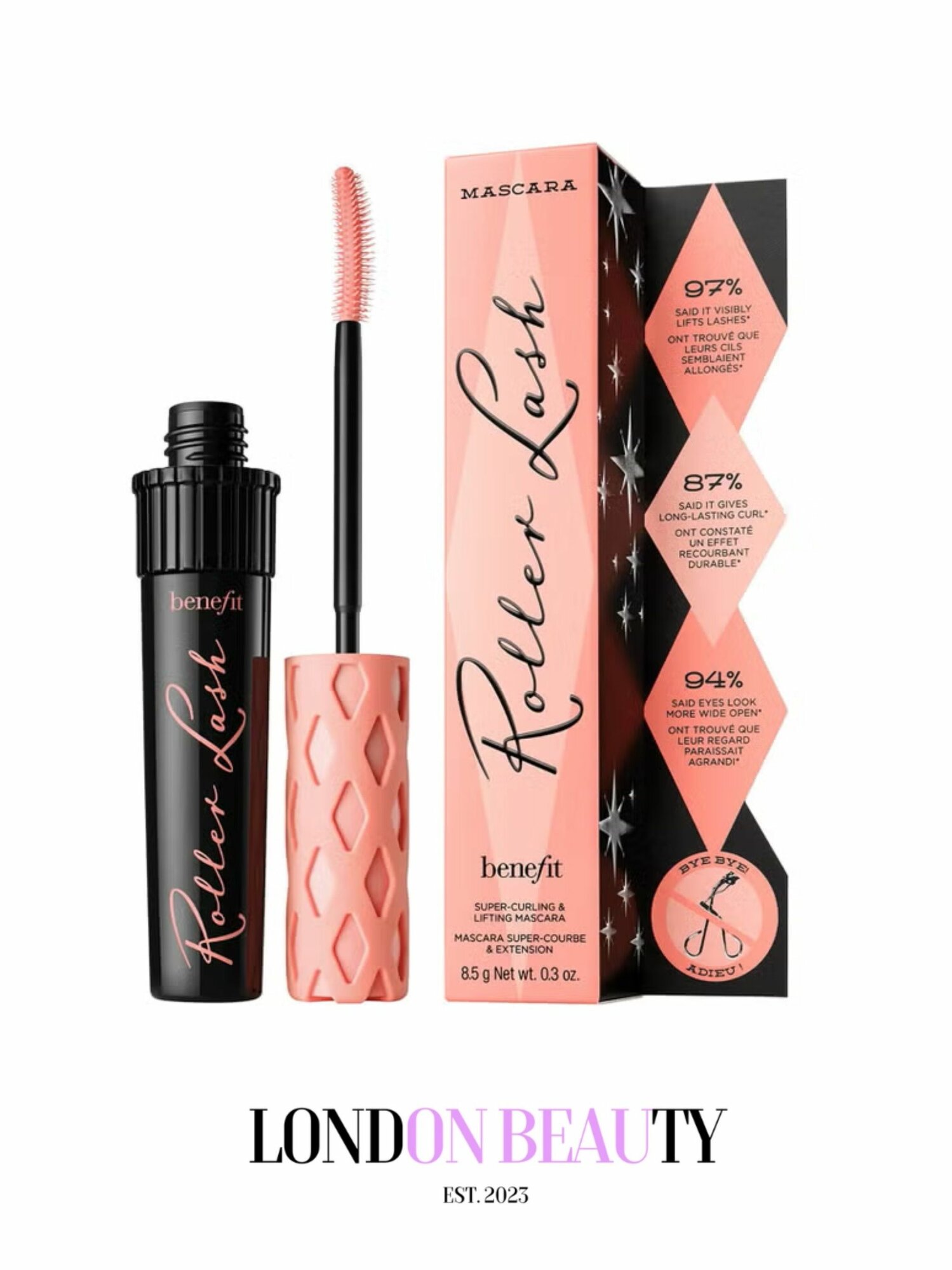 Удлиняющая подчеркивающая изгиб тушь Benefit Roller Lash Lifting and Curling Mascara Black 8.5 g