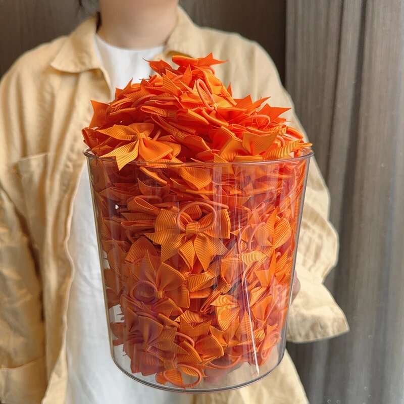 Мини банты из полиэстера для девочек Оранжевый, 11