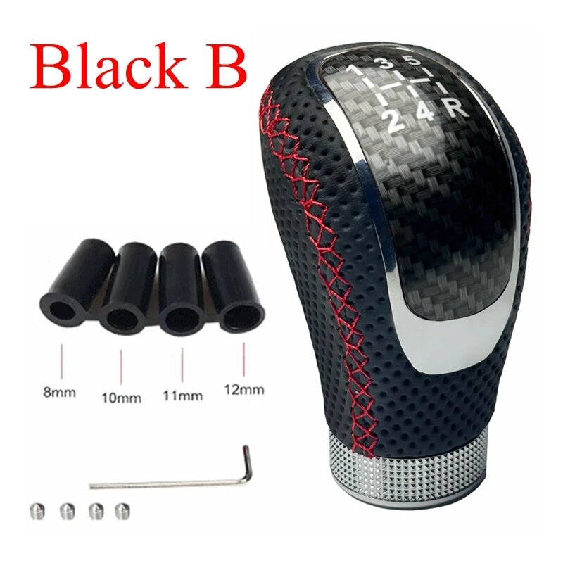 5-скоростная кожаная красная, синяя ручка переключения передач, автомобильная ручка переключения передач, ручка переключения передач, рычаг переключения передач, ручная коробка передач Black B