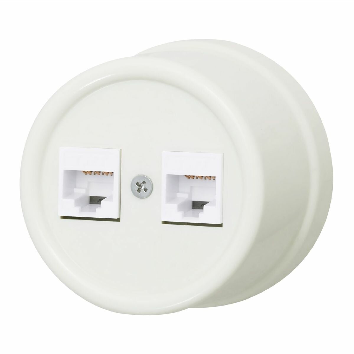Розетка компьютерная 2-ая (RJ45) Лизетта, пластик слоновая кость Bironi (бежевый) B1-302-211