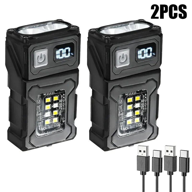 2шт Портативный светодиодный фонарь USB