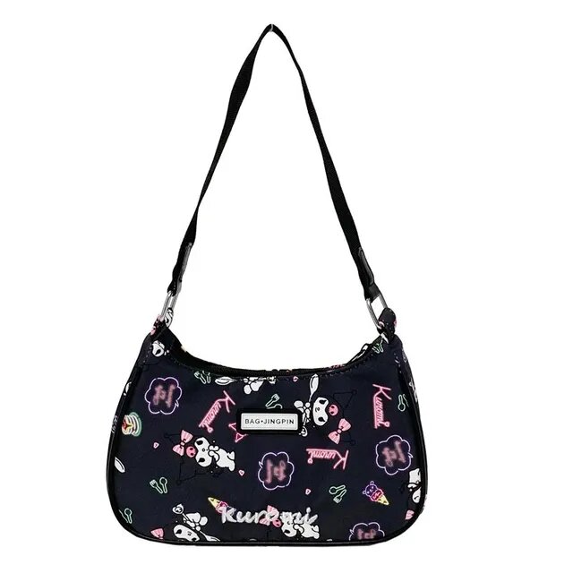 Сумка через плечо Sanrio Hello Kitty с рисунком аниме-мультфильма Kuromi, женская модная сумка с принтом, сумка-кошелек, сумка-тоут подмышку, подарки для девочек