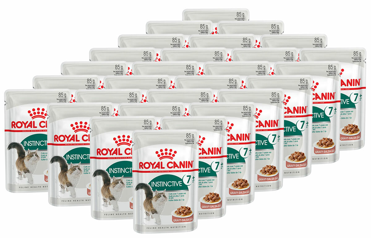 Корм влажный Royal Canin Instinctive 7+ для пожилых кошек старше 7 лет в соусе пауч, 85 г х 28 шт