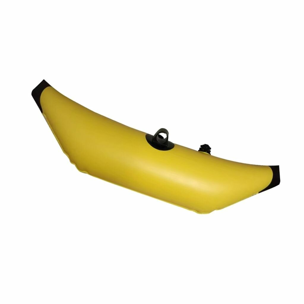 Каяк балансирует белый надувной понтон