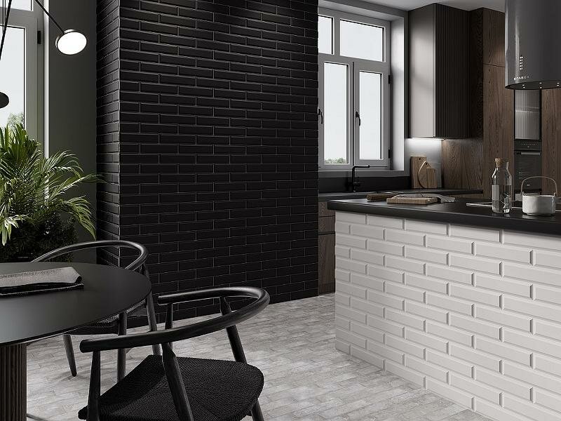 Керамическая плитка El Barco Niza Marsella 7,5х30 Матовая Черный