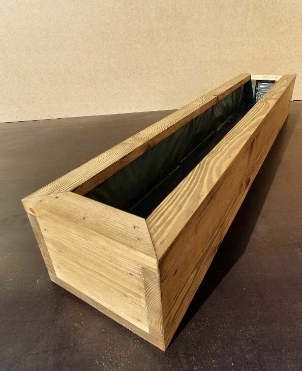 Деревянный ящик/кашпо балконный для цветов 100х20х15см (орех)