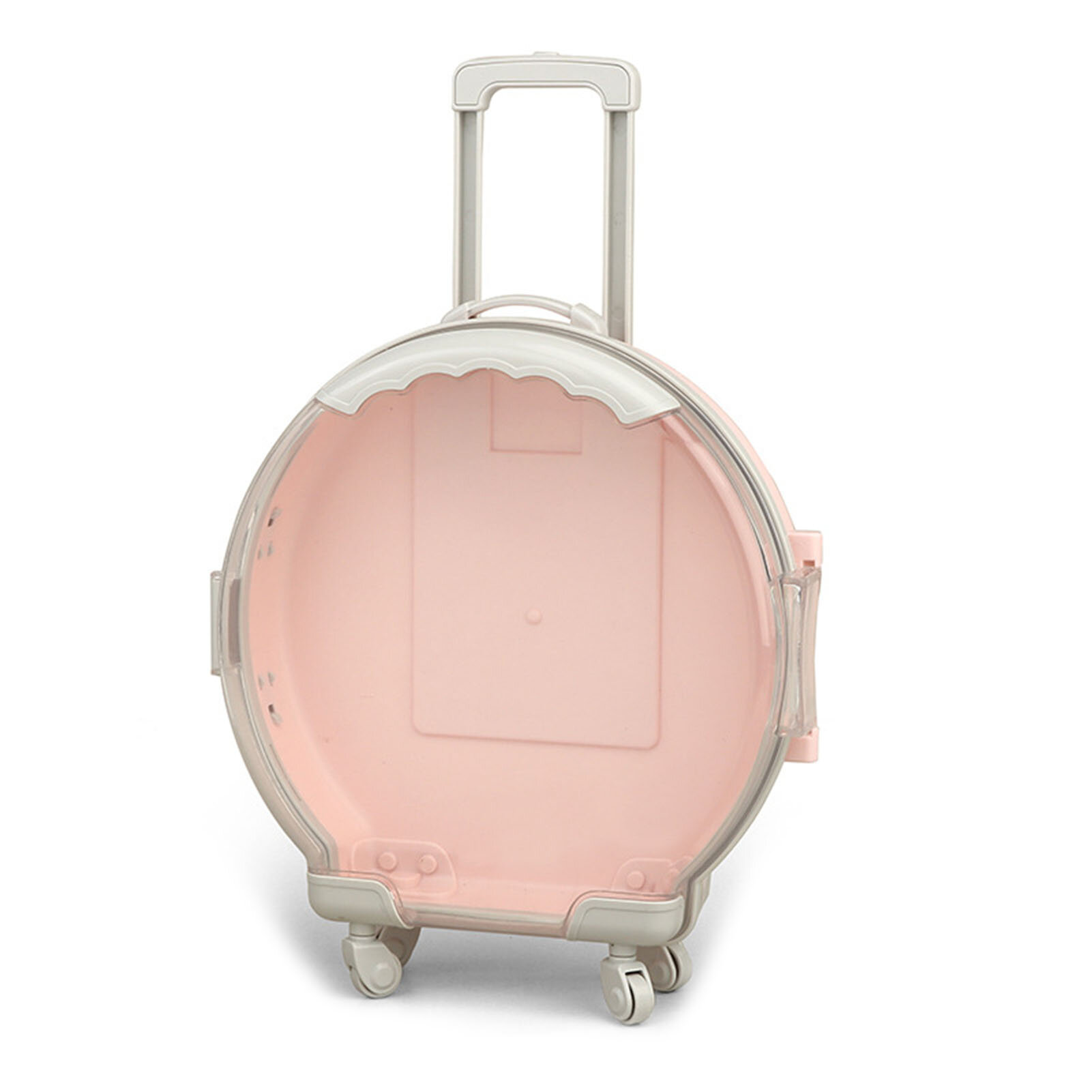 Детский органайзер для игрушек, круглый мини-чемоданчик на колесиках, многофункциональный контейнер для хранения косметики, подходит для путешествий и дома, светло-розовый