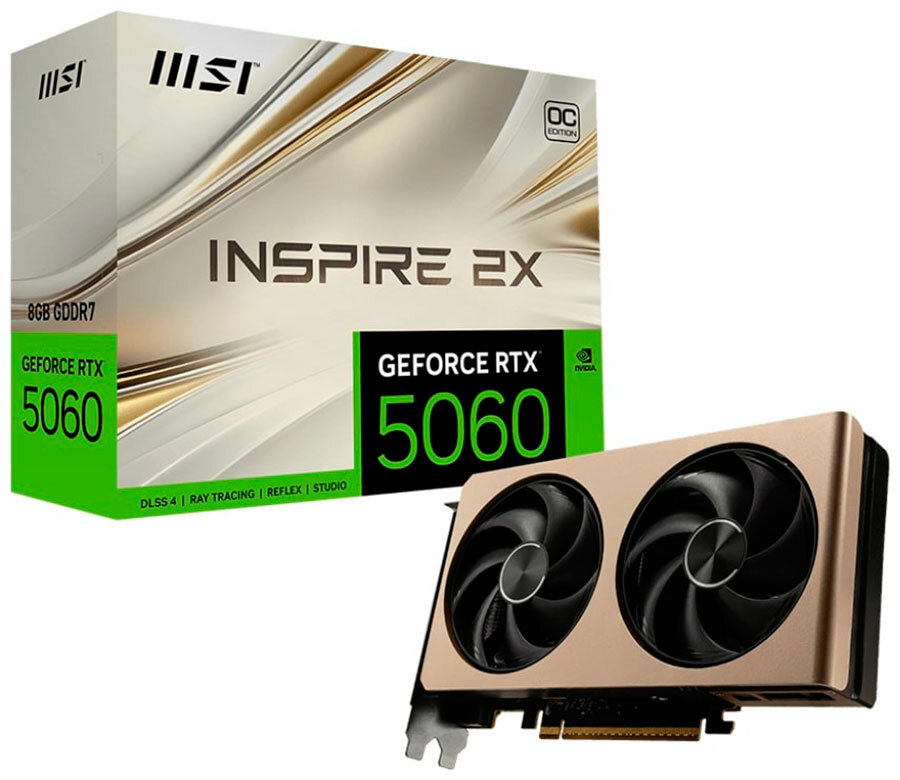 Видеокарта MSI GeForce RTX 5060 8G INSPIRE 2X OC