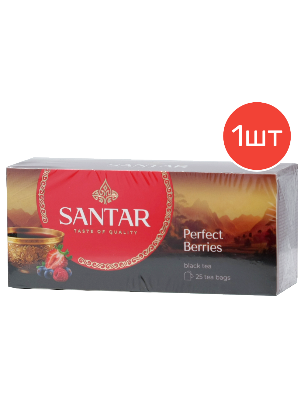 Чай черный Santar Perfect Berries, 25пакетиков, со вкусом лесных ягод, 1шт