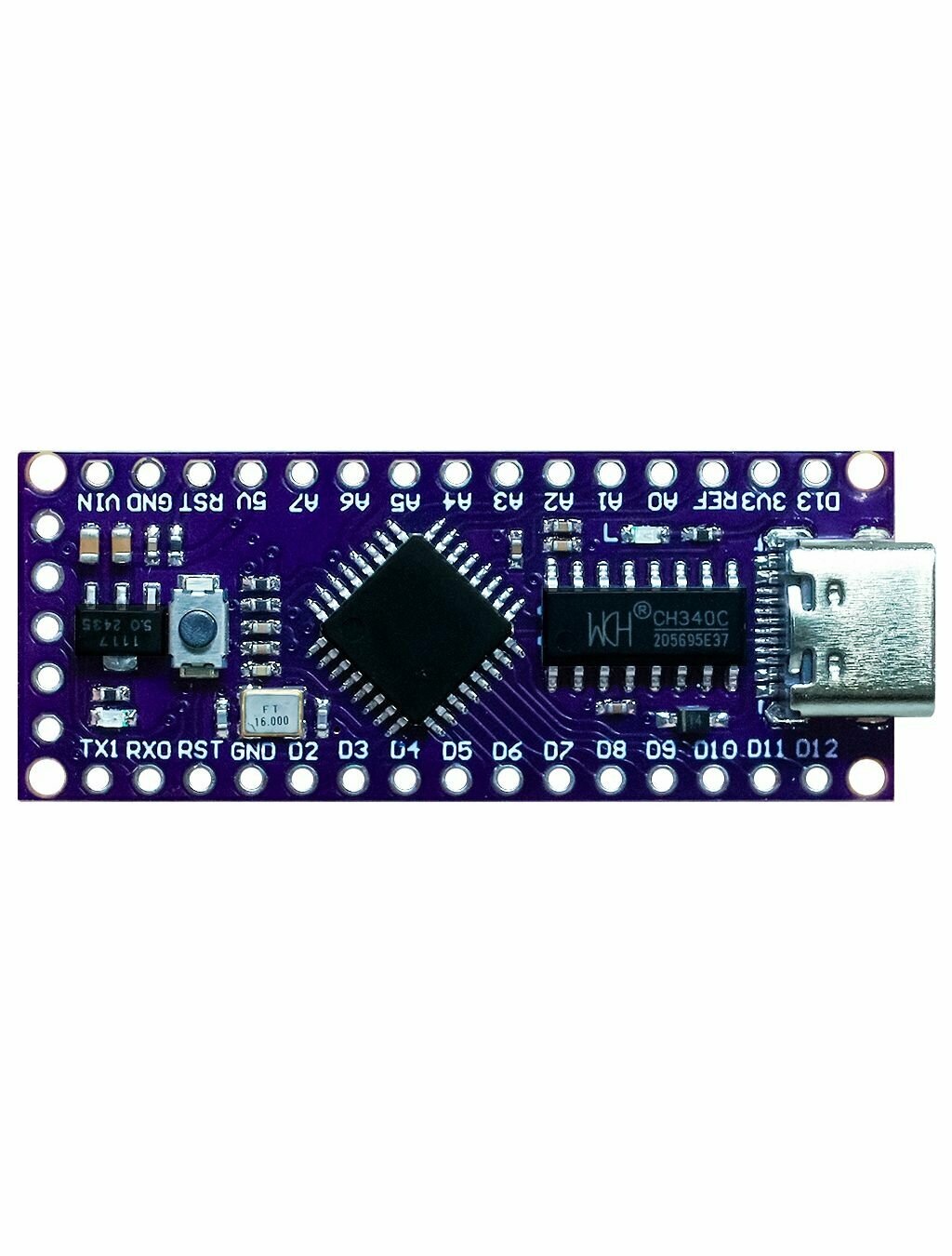 Оценочная плата Larduino L-Nano LGT8F328P-LQFP32 MiniEVB TYPE-C v1322