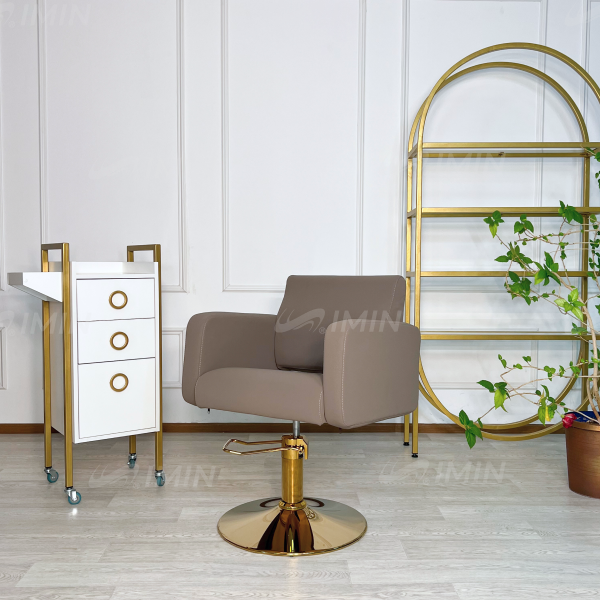 Парикмахерское кресло "Верона Арт" gold, гидравлическое IMIN - Имидж Инвентор
