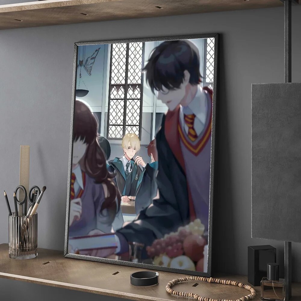 Постер "Драко Малфой, Гарри Поттер", bilibili Бордовый, HEI-7, 50x70cm No Frame