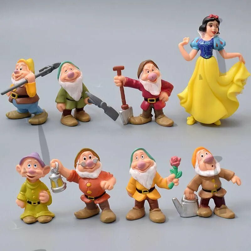 Набор игрушек "Принцесса и Гномы", интерактивные фигурки, ПВХ, 8 шт