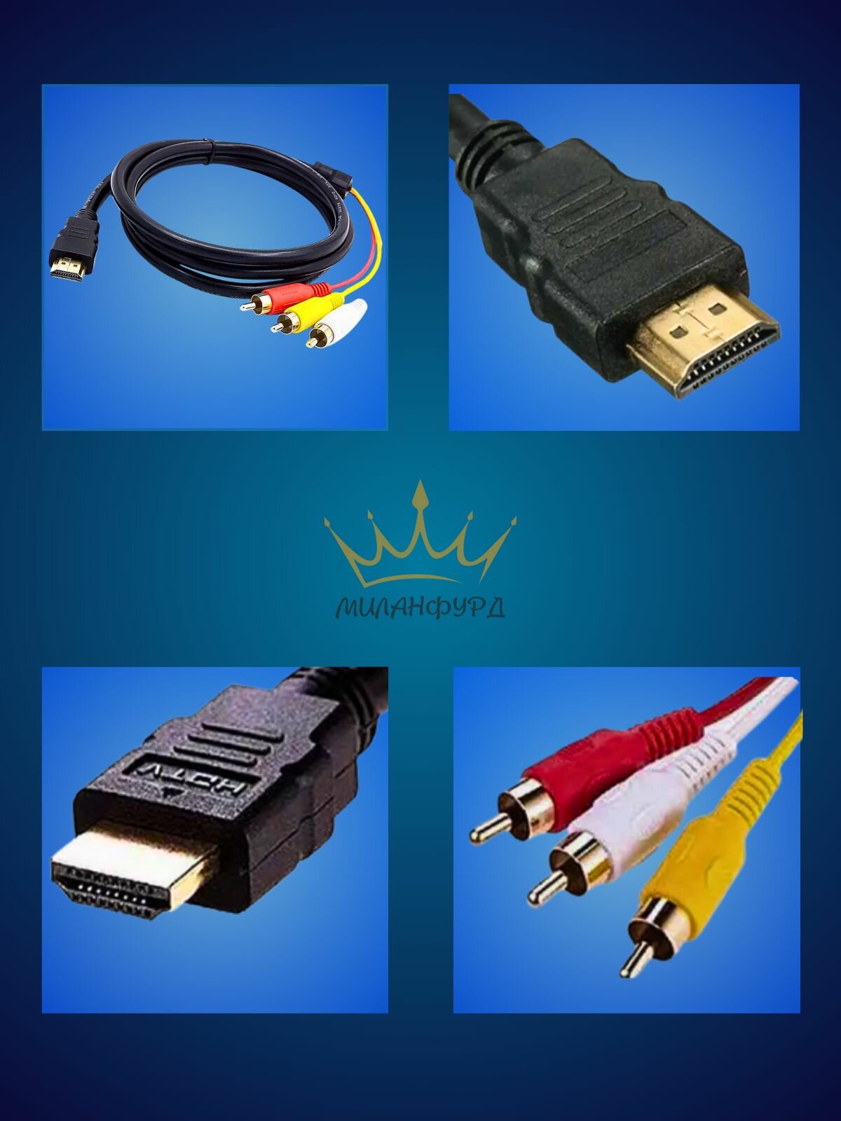 Кабель HDMI-RCA, для геймпадов, мониторов, настольных компьютеров, 1,5м