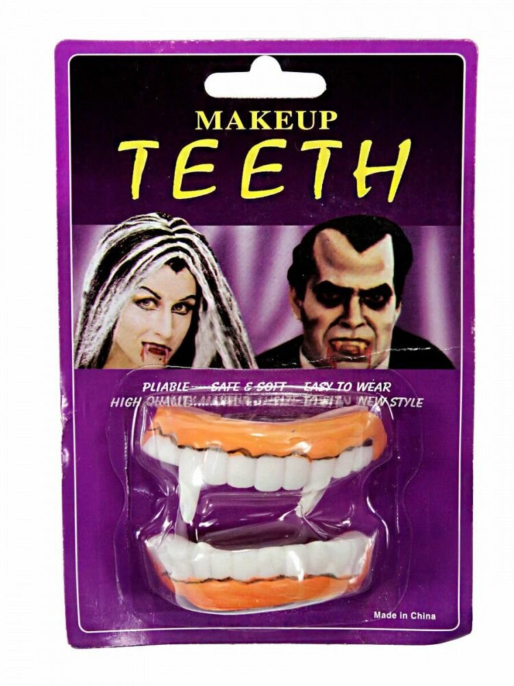 Зубы Вампира I-Bright Company, латекс, оранжевые и белые, на Хэллоуин