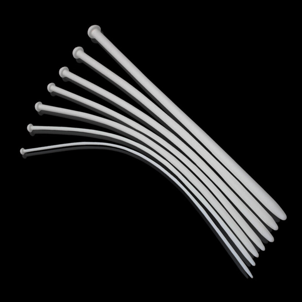 (Набор из 7 штук) Силиконовая пробка для уретры "лошадиный глаз"-белая