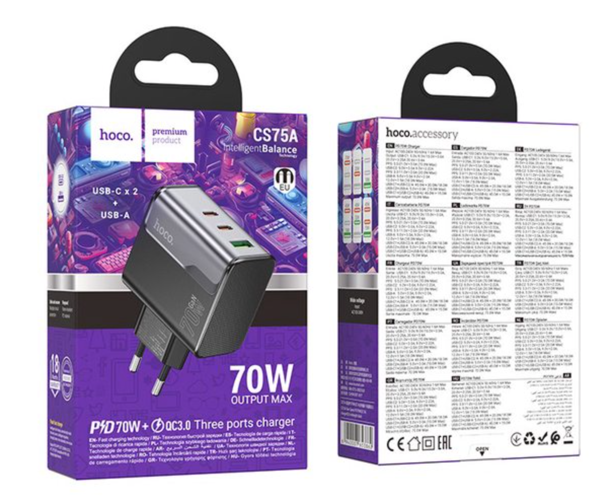 Профессиональное зарядное устройство CS75A PD70W черный