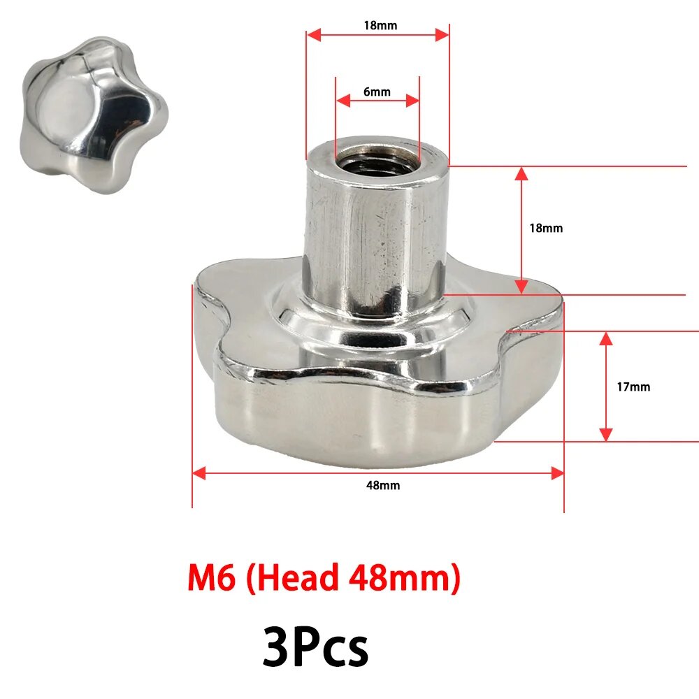 Гайки из нержавеющей стали M6 M8 M10 M12 M6(Head 48mm) 3Pcs