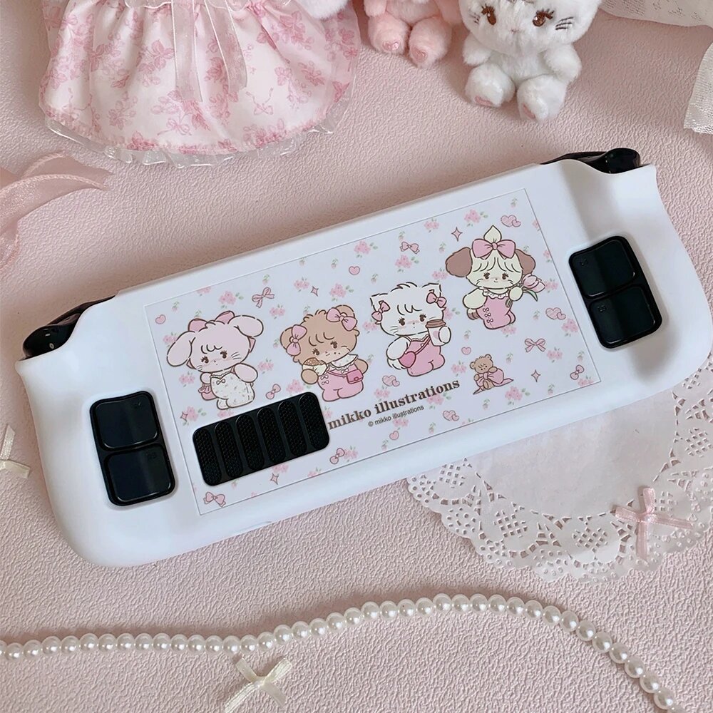 Чехол для Steam Deck розовый черный, Hard Case A