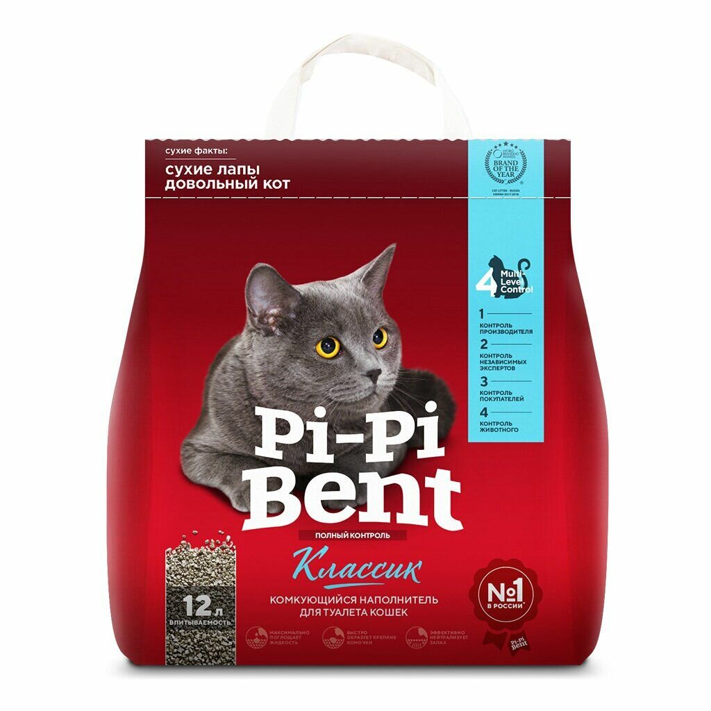 Кошачий наполнитель Pi-Pi Bent комкующийся, экологически чистый, 12 л, 5 кг