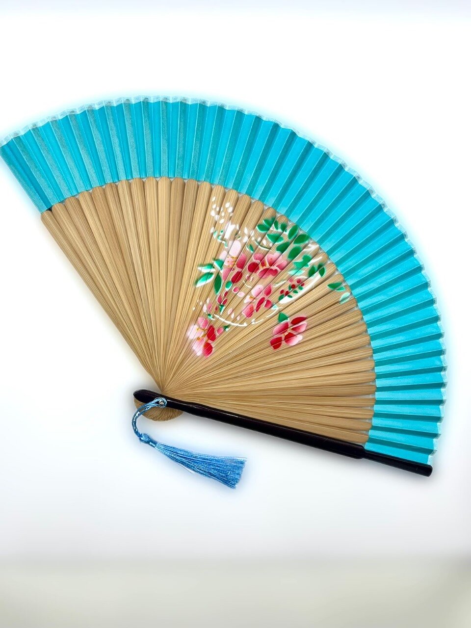 Веер ручная работа, Дерево + ткань