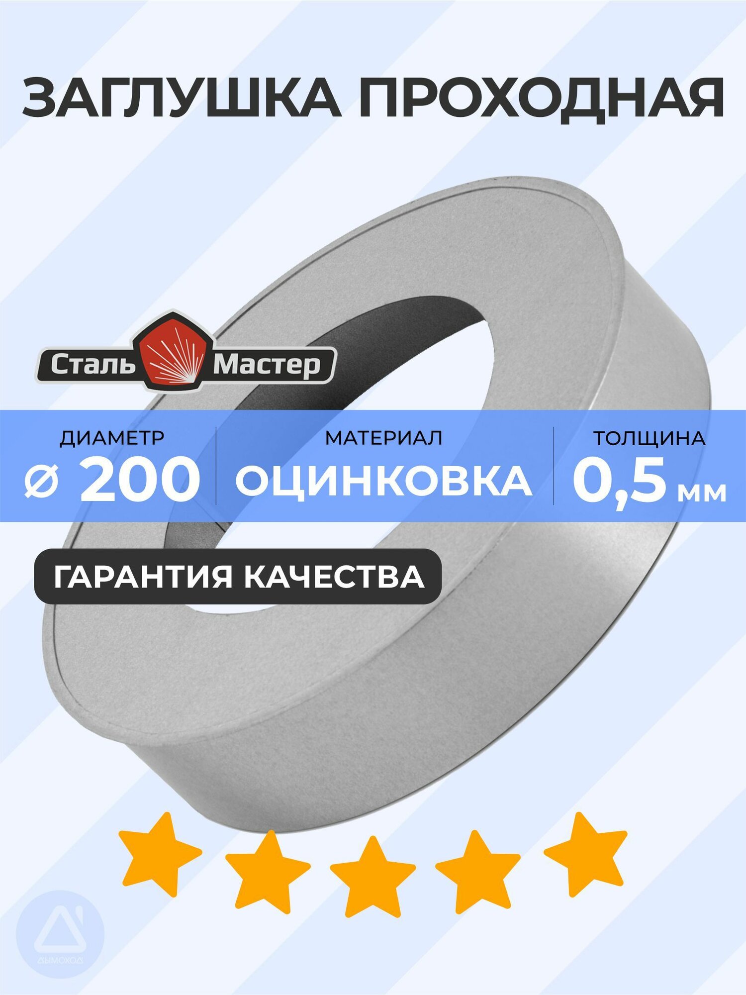 Заглушка проходная 200 / 280 оцинковка