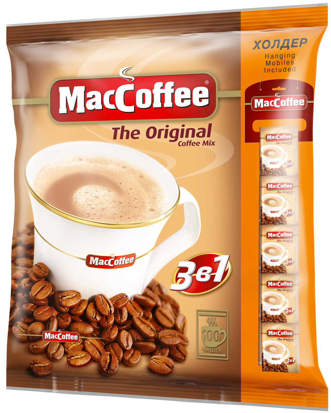 Кофейный напиток MacCoffee Мак 3в1 Оригинал, 100 шт по 20 г