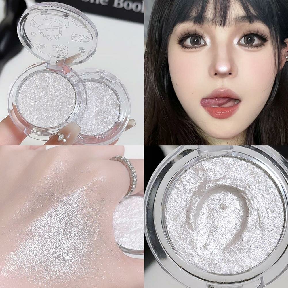 Матирующая пудра-хайлайтер белая для контуринга лица, подчеркивания подбровного пространства и стрелки