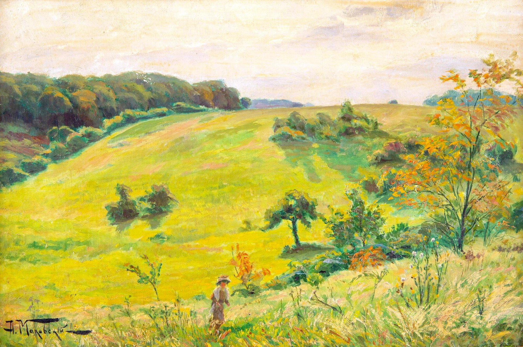 Картина Маковского Александра Поле на склоне холма 80х53 см
