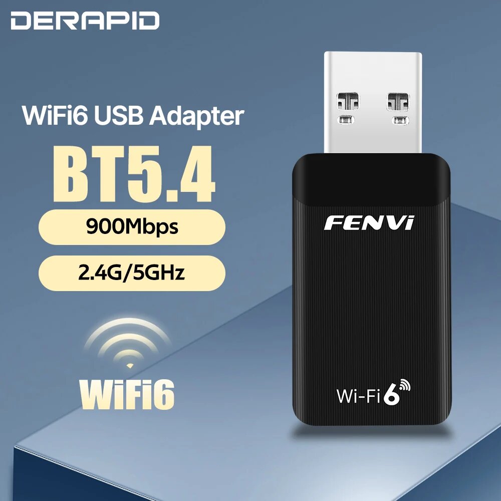 Беспроводной адаптер Wi-Fi Fenvi AX900 для Windows 10/11 WiFi 6 BT 5.4