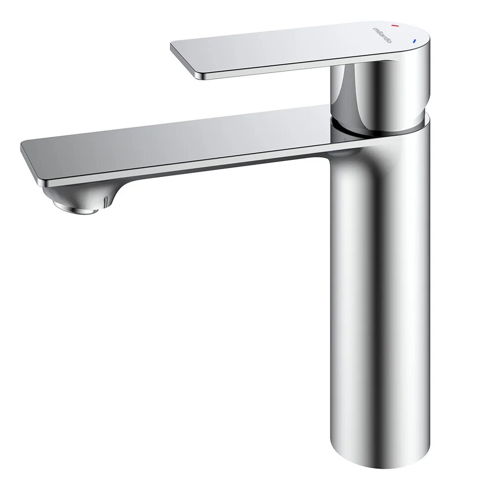 Смеситель для раковины Milardo Maze MAZBN00M01 матовый, кран для ванной в раковину, из нержавеющей стали, рычажный, с керамическим картриджем, с функцией экономии расхода