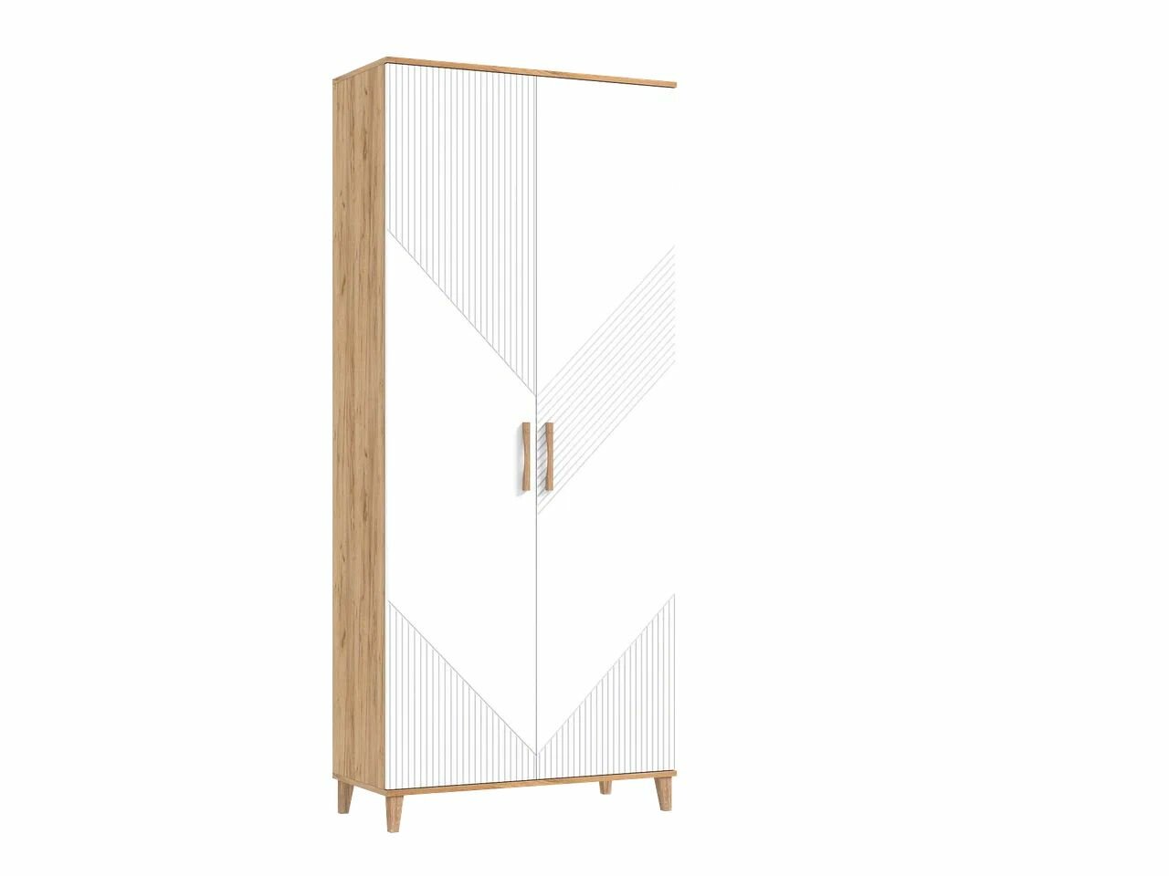 Шкаф Ирис Прихожая (Браш Вайт, Дуб Крафт) МИФ